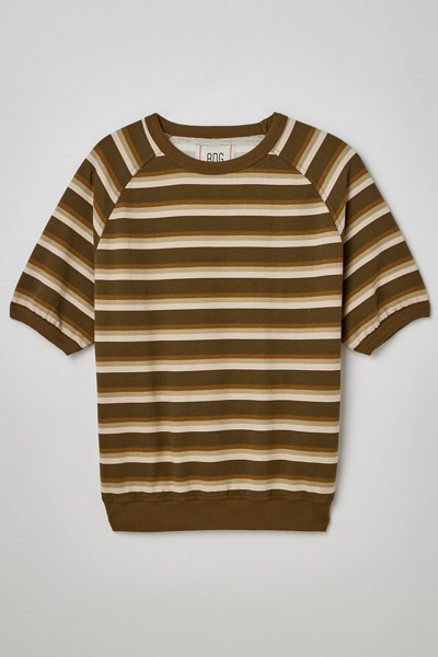 BDG Striped Short Sleeve Raglan Sweatshirt | Urban Outfitters