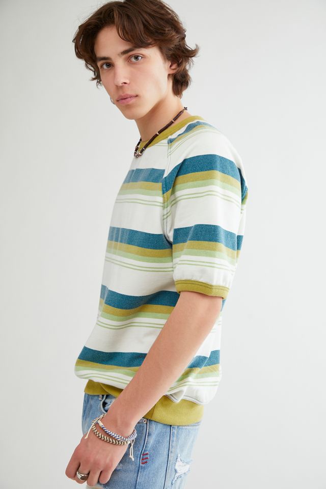 BDG Striped Short Sleeve Raglan Sweatshirt | Urban Outfitters Canada