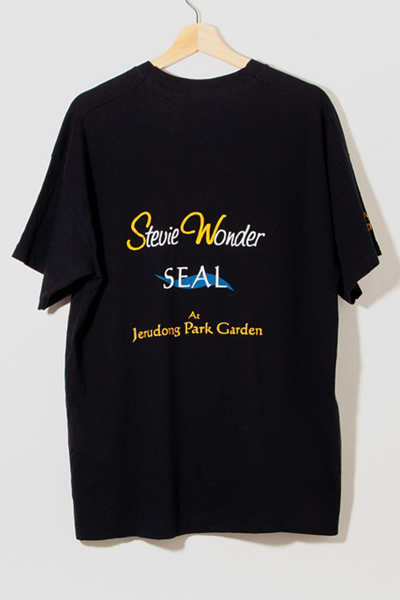 '90s Vintage Stevie Wonder Seal Concert Black T-Shirt Single Stitch ...