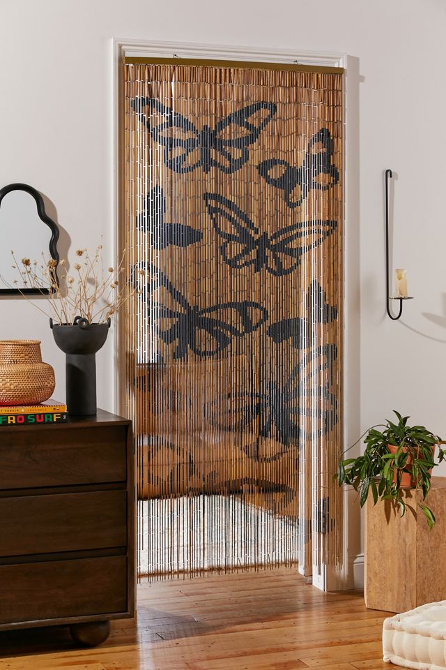 Butterfly Bamboo Beaded Curtain | Urban Outfitters