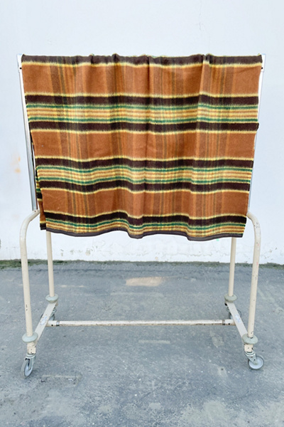 Deadstock Wool Blanket | Chartreuse Stripe | Urban Outfitters