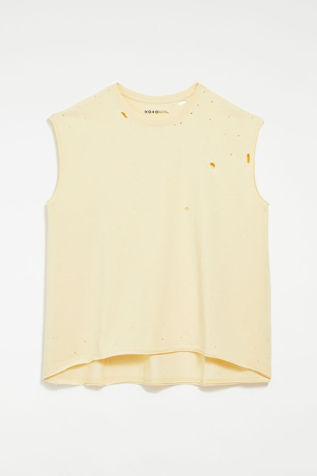 Destructed Oversized Muscle Tee | Urban Outfitters Canada