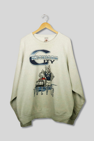 Vintage Michigan City Wolves Varsity Crew Neck Sweatshirt | Urban ...