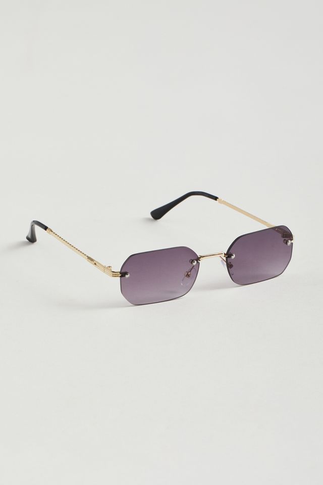 Nate Rimless Rectangle Sunglasses | Urban Outfitters