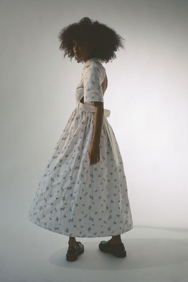 Sister Jane Lapis Shell Floral Midi Dress | Urban Outfitters