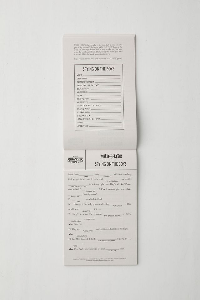 Stranger Things Mad Libs: World's Greatest Word Game By Gabriella ...