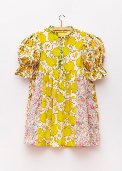 Zepherina Patchwork Lemon Jaclyn Dress | Urban Outfitters