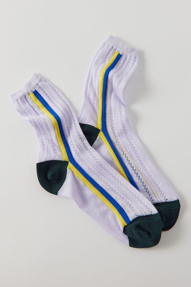 Striped Openwork Soft Knit Sock | Urban Outfitters