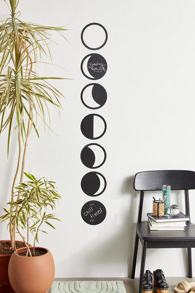 Phases Of The Moon Chalk Peel And Stick Wall Decal Set | Urban Outfitters