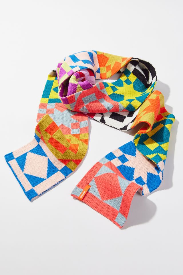 Verloop Quilt Block Skinny Scarf | Urban Outfitters