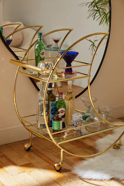 Crescent Moon Bar Cart | Urban Outfitters