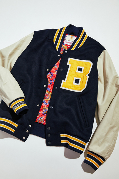 Mitchell & Ness X Bel-Air Leather Varsity Jacket | Urban Outfitters Canada