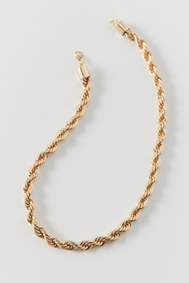 18K Gold-Plated Rope Chain Necklace | Urban Outfitters