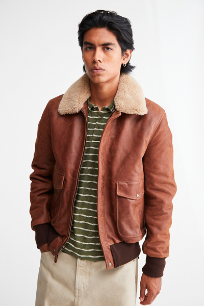 Schott Buffalo Leather Bomber Jacket | Urban Outfitters
