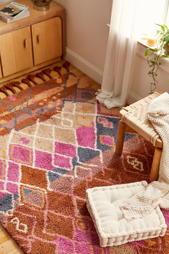 Abstract Diamond Shag Rug | Urban Outfitters