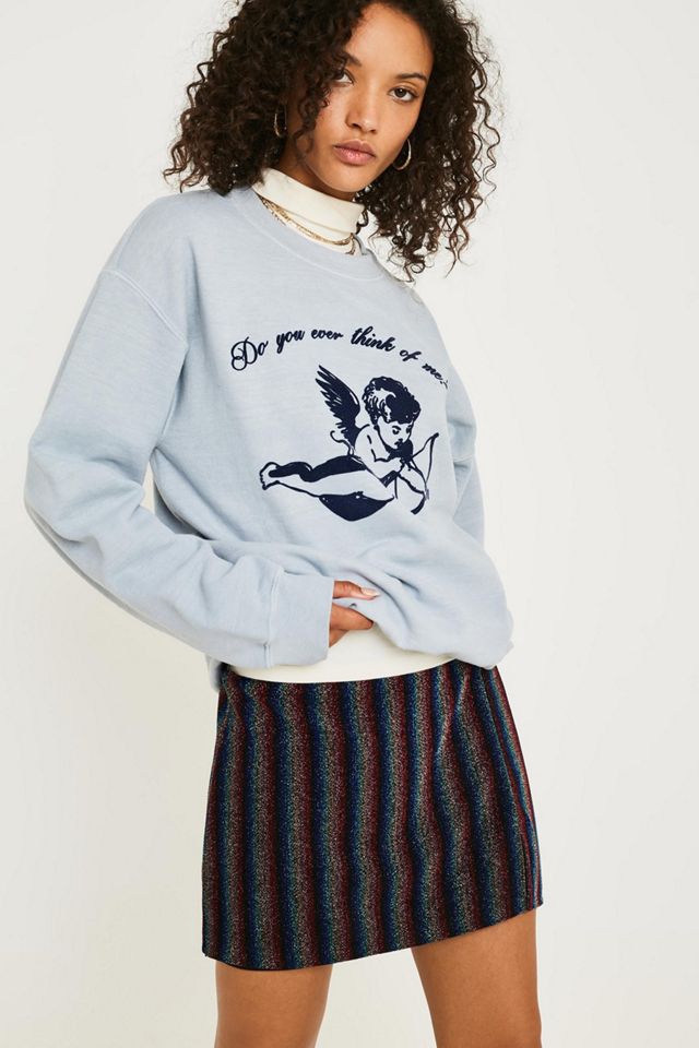 UO Rainbow Stripe Notch Mini Skirt | Urban Outfitters