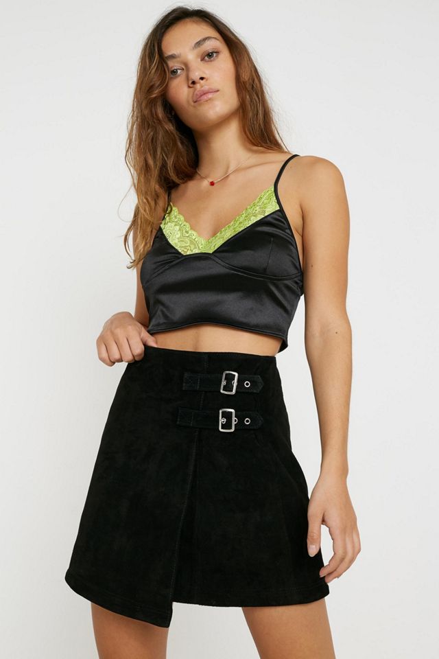 UO Audrey Suede Wrap Mini Skirt | Urban Outfitters