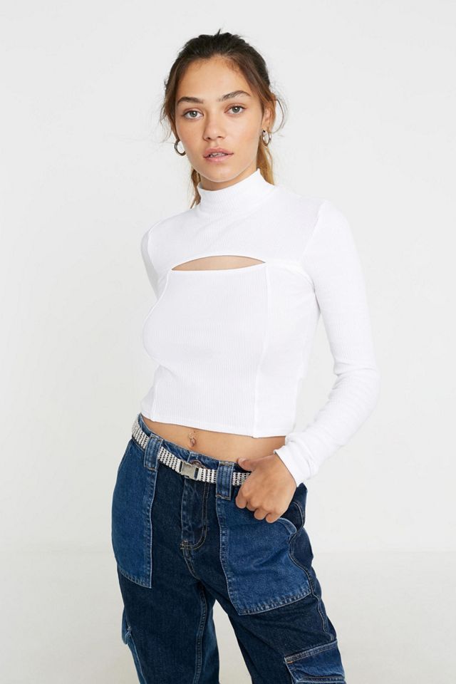 UO Cutout Ribbed Top | Urban Outfitters