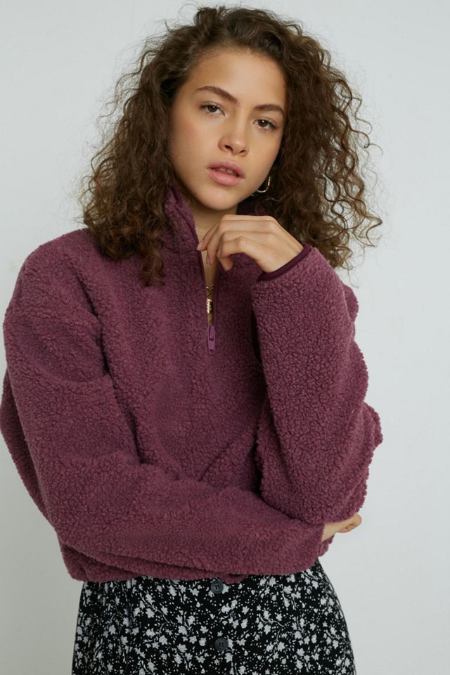 UO Teddy Cropped Track Top | Urban Outfitters