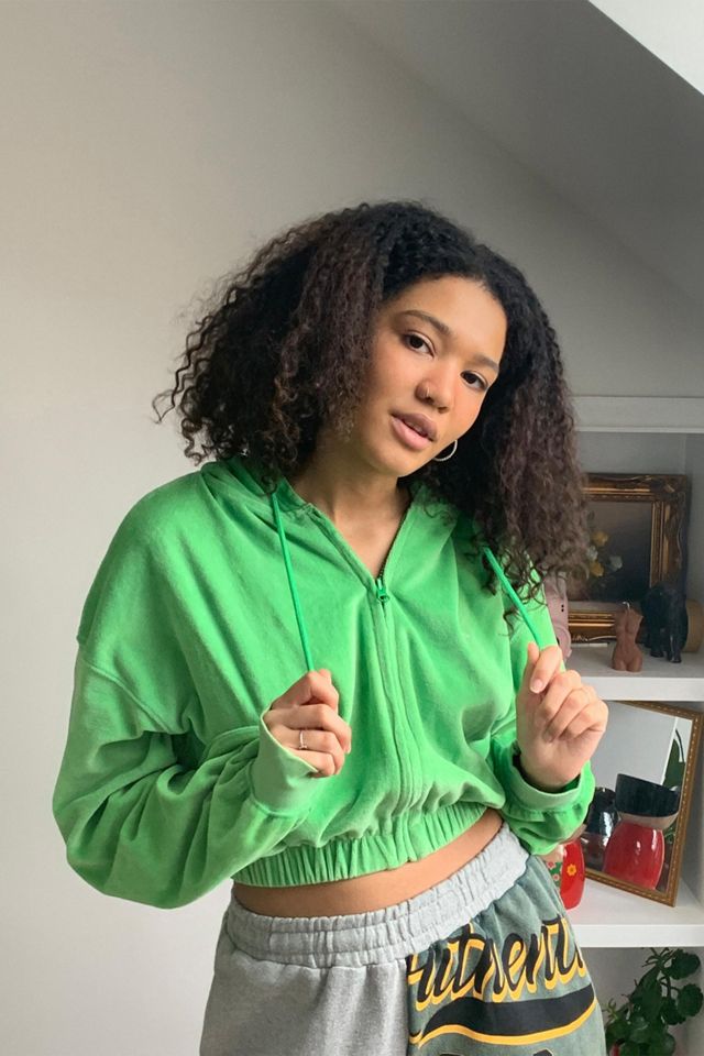 iets frans... Velour Zip-Through Hoodie | Urban Outfitters iets frans... Velour Zip-Through Hoodie | Urban Outfitters