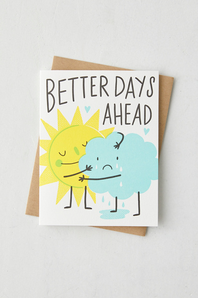 EP MFG Better Days Ahead Letterpress Empathy Card | Urban Outfitters