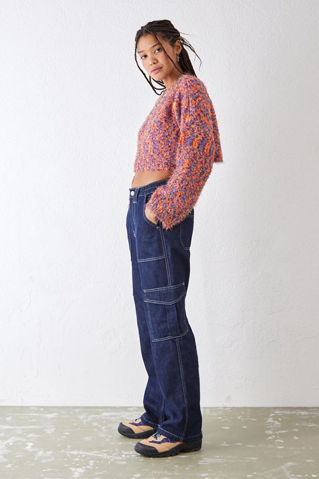 UO Rave Fluffy Knit Cropped Sweater | Urban Outfitters