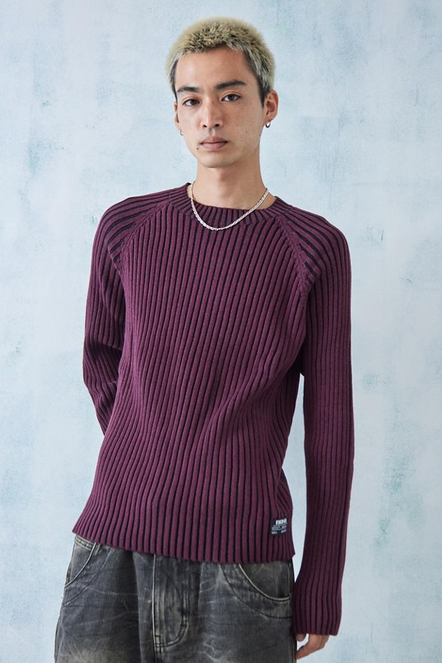 BDG Burgundy Ribbed Knit Sweater | Urban Outfitters