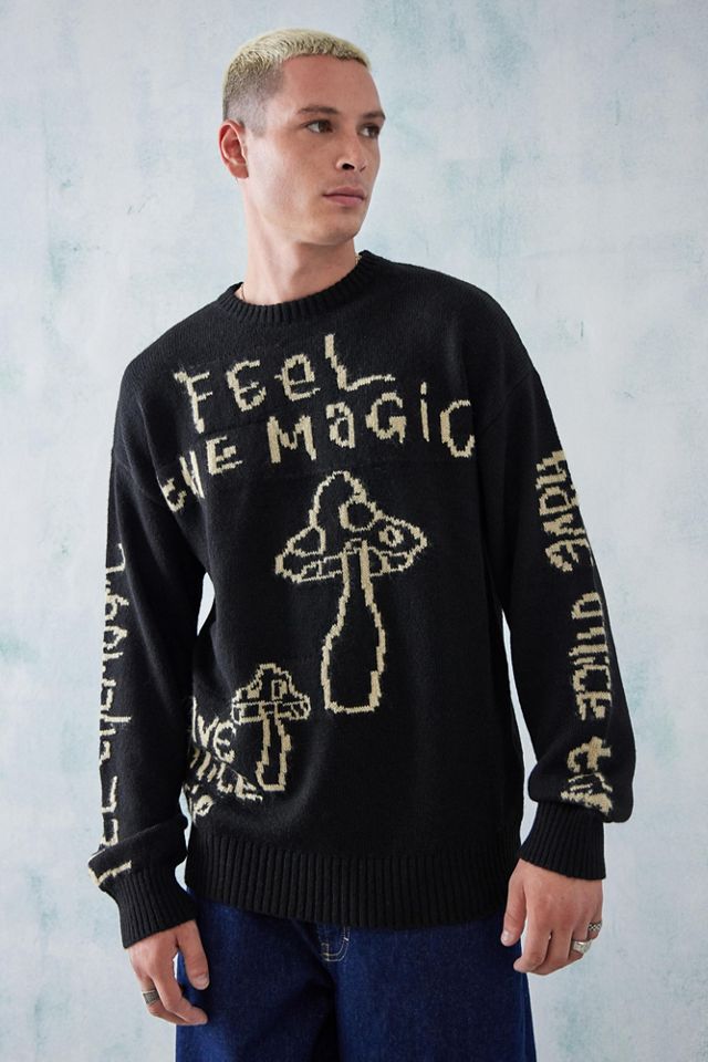 UO Black Feel The Magic Jumper | Urban Outfitters