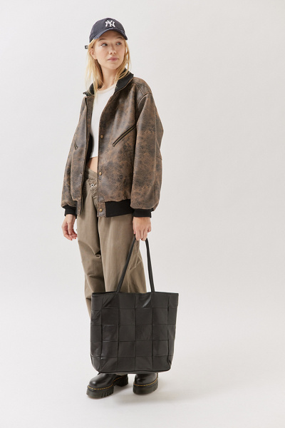 Primecut Checkered Shearling Tote Bag | Urban Outfitters