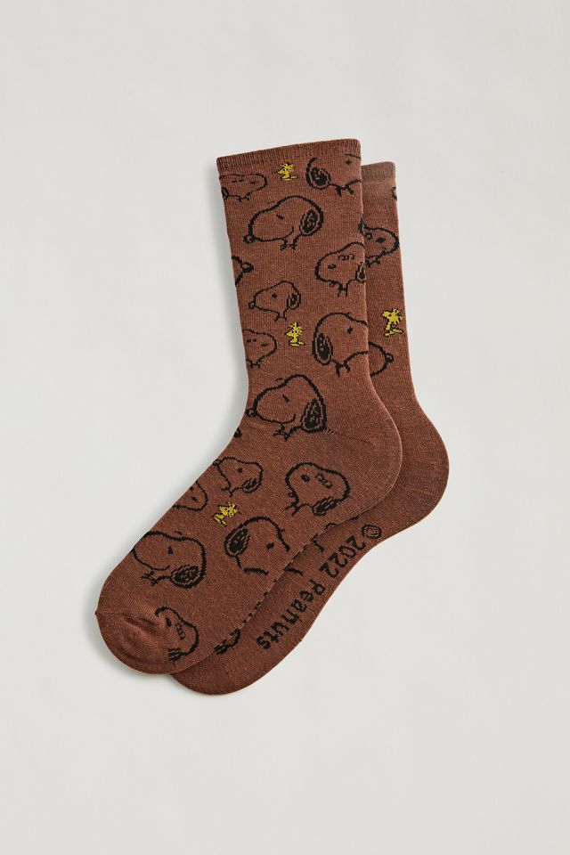 Snoopy Chocolate Crew Sock | Urban Outfitters