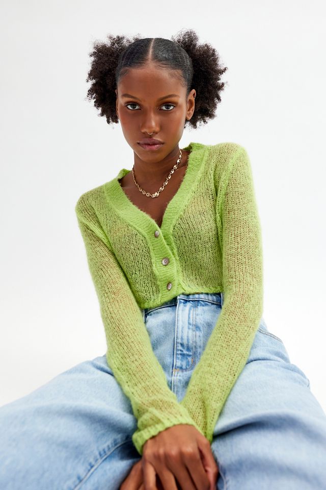 UO Sadie Sheer Cropped Cardigan | Urban Outfitters