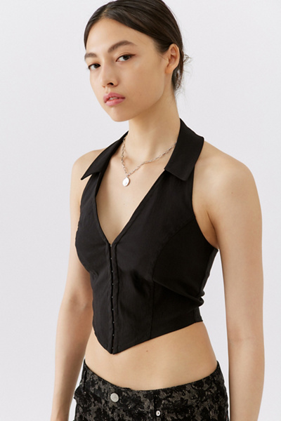 UO Eliza Collared Cropped Top | Urban Outfitters
