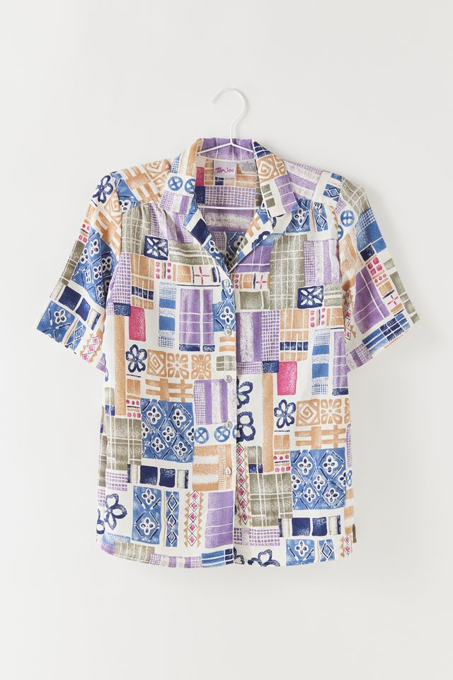 Vintage Blocked Floral Button-Down Shirt | Urban Outfitters