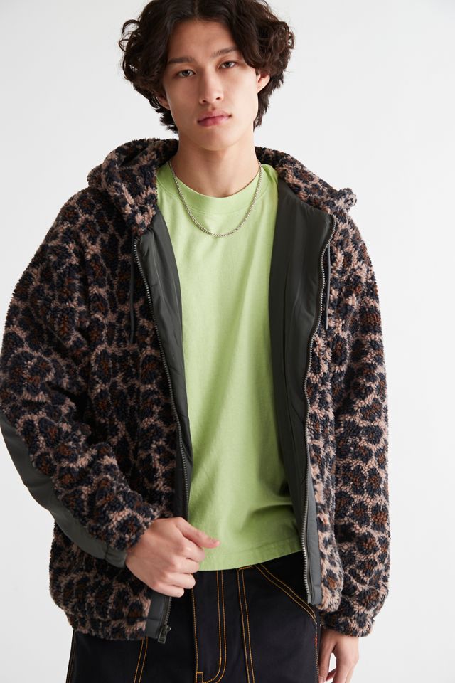 UO Patterned Fleece Hooded Jacket | Urban Outfitters Canada