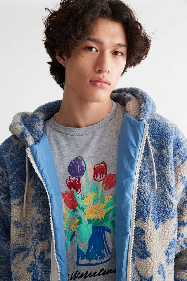 UO Patterned Fleece Hooded Jacket | Urban Outfitters