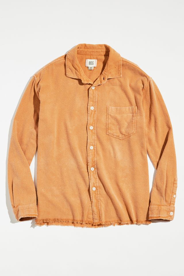 BDG Cameron Solid Raw Hem Button-Down Shirt | Urban Outfitters Canada