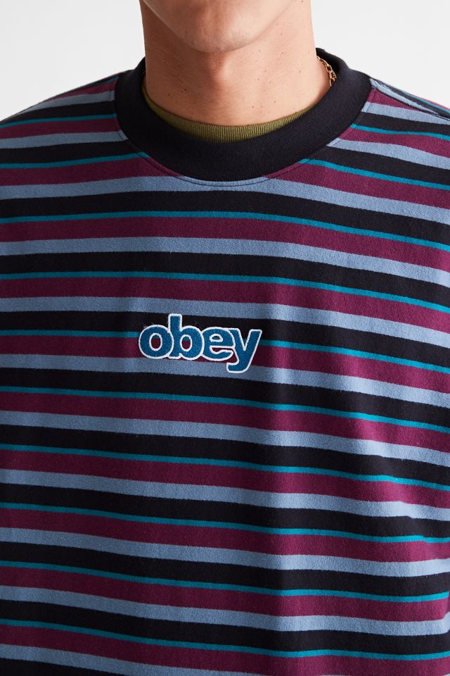 OBEY Anden Stripe Crew Neck Sweatshirt | Urban Outfitters