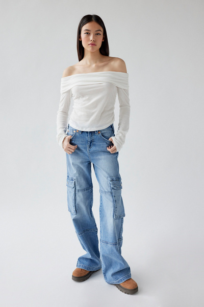 True Religion UO Exclusive Low-Rise Cargo Puddle Jean - Nominated Light ...
