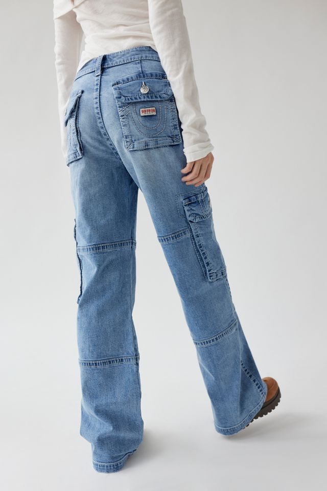 True Religion UO Exclusive Low-Rise Cargo Puddle Jean - Nominated Light ...