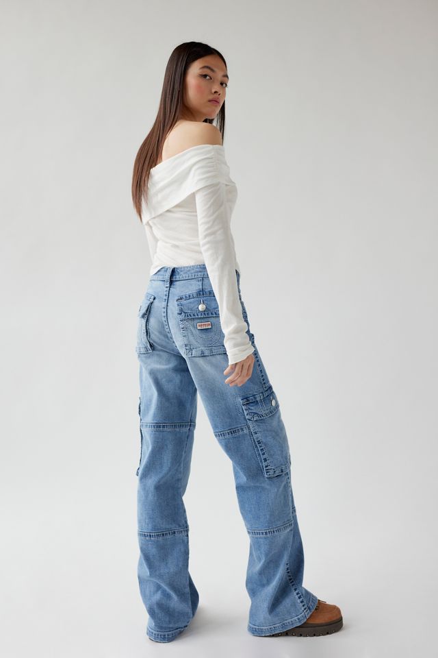 True Religion UO Exclusive Low-Rise Cargo Puddle Jean - Nominated Light ...