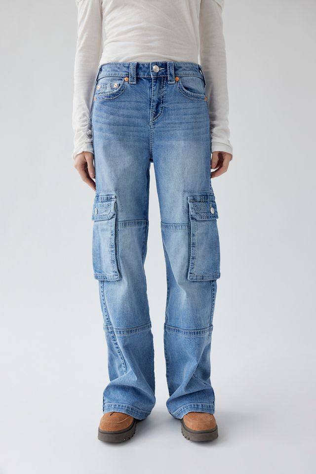 True Religion UO Exclusive Low-Rise Cargo Puddle Jean - Nominated Light ...