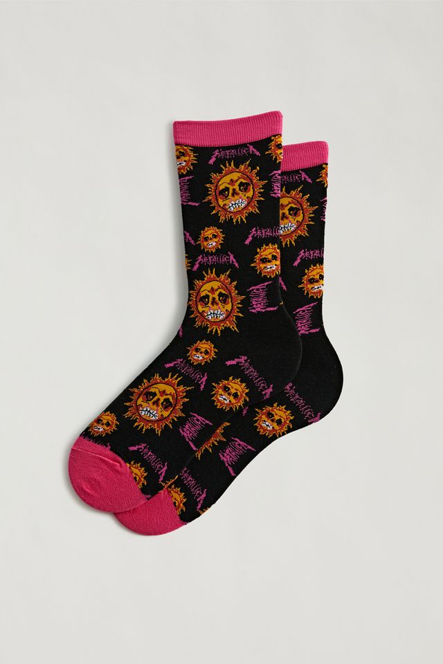 Metallica Fire Sun Crew Sock | Urban Outfitters