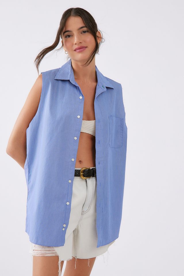 Urban Renewal Remade Deep Armhole Striped Sleeveless Shirt | Urban ...