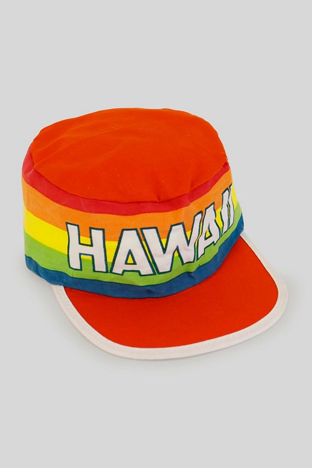 Vintage Hawaii Flat Top Rainbow Snapback Hat | Urban Outfitters