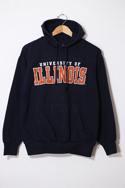 Vintage University of Illinois Hooded Pullover Sweatshirt | Urban ...