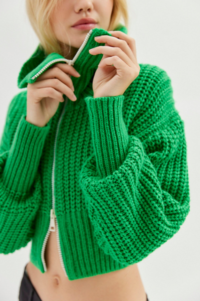 UO Sunny Collared Zip-Up Cardigan | Urban Outfitters