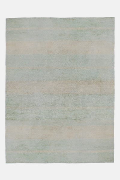 Revival Menthe Striped Hand Knotted Plush Pile Wool Rug | Urban Outfitters
