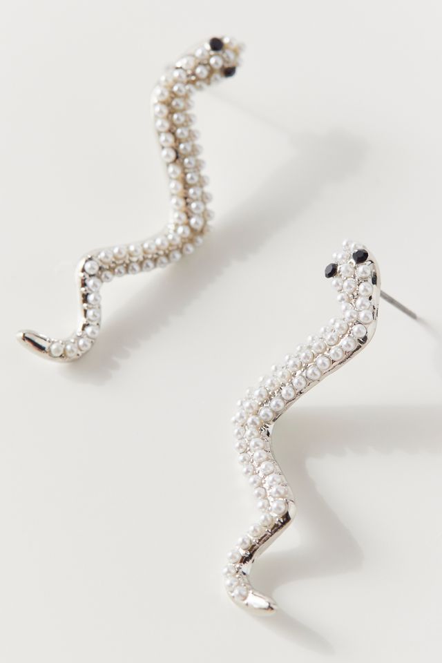 Statement Pearl Snake Post Earring | Urban Outfitters