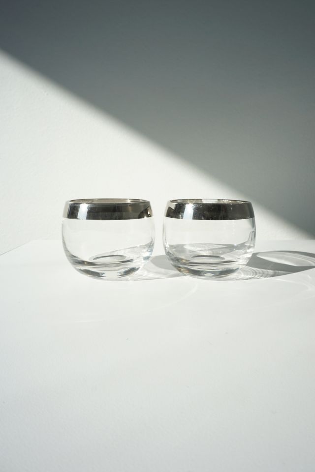 Vintage Silver Mouth Glass Cup Set Urban Outfitters