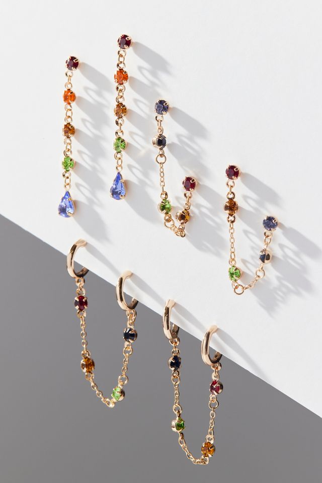 Rhinestone Chain Earring Set | Urban Outfitters